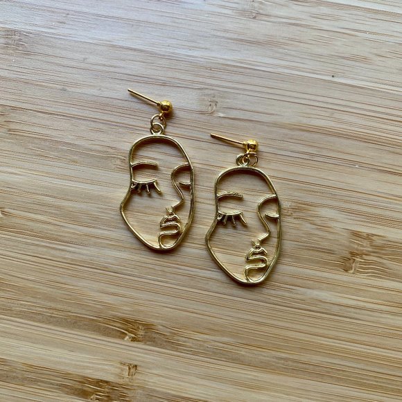 Jewelry | New Gold Abstract Face Earrings | Poshmark